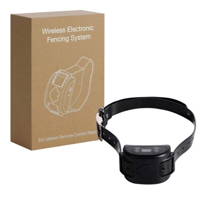 GPS Wireless Dog Fence Collar with Static Shock & 800m Range